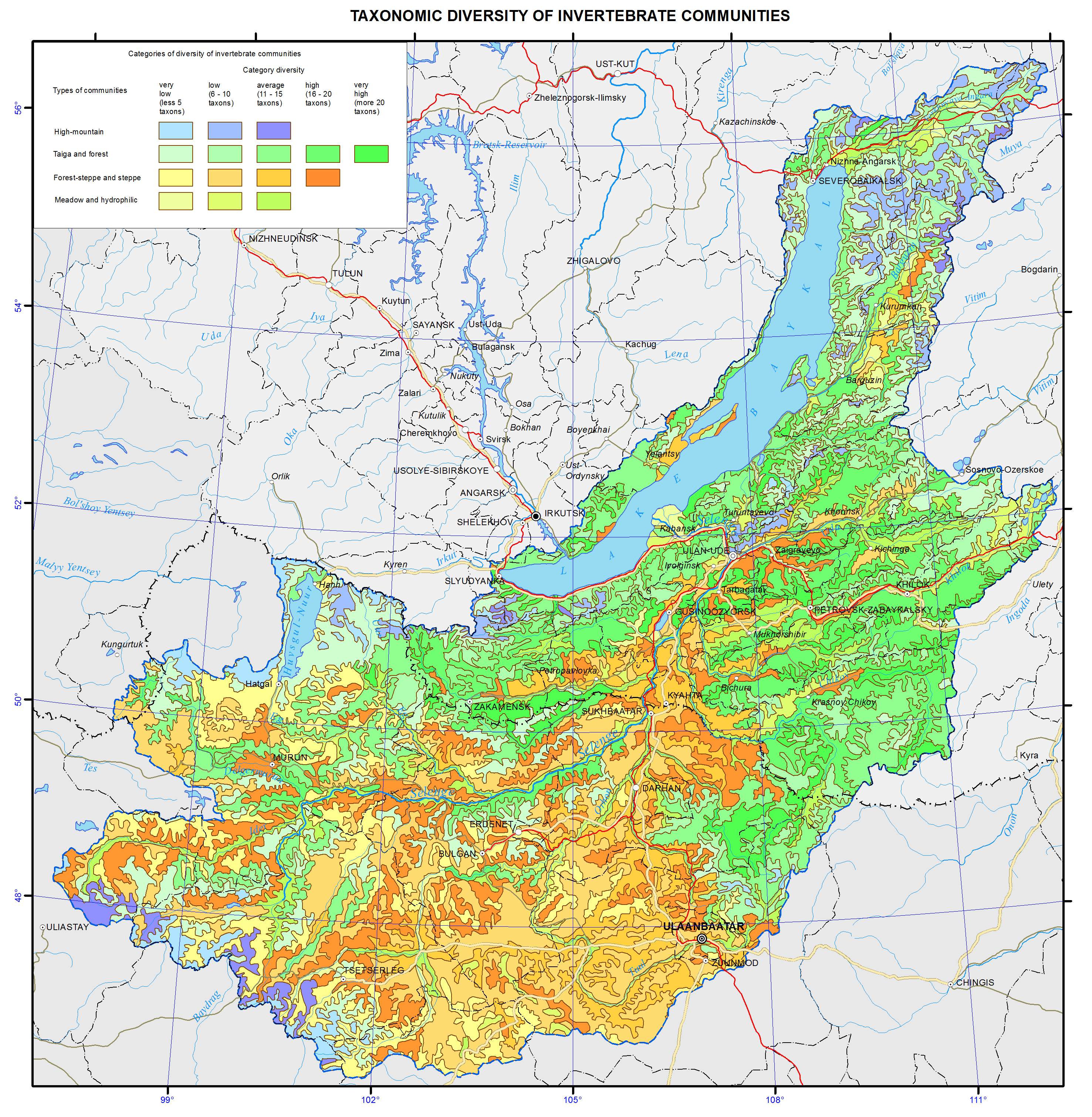 Taxonomic diversity map — English