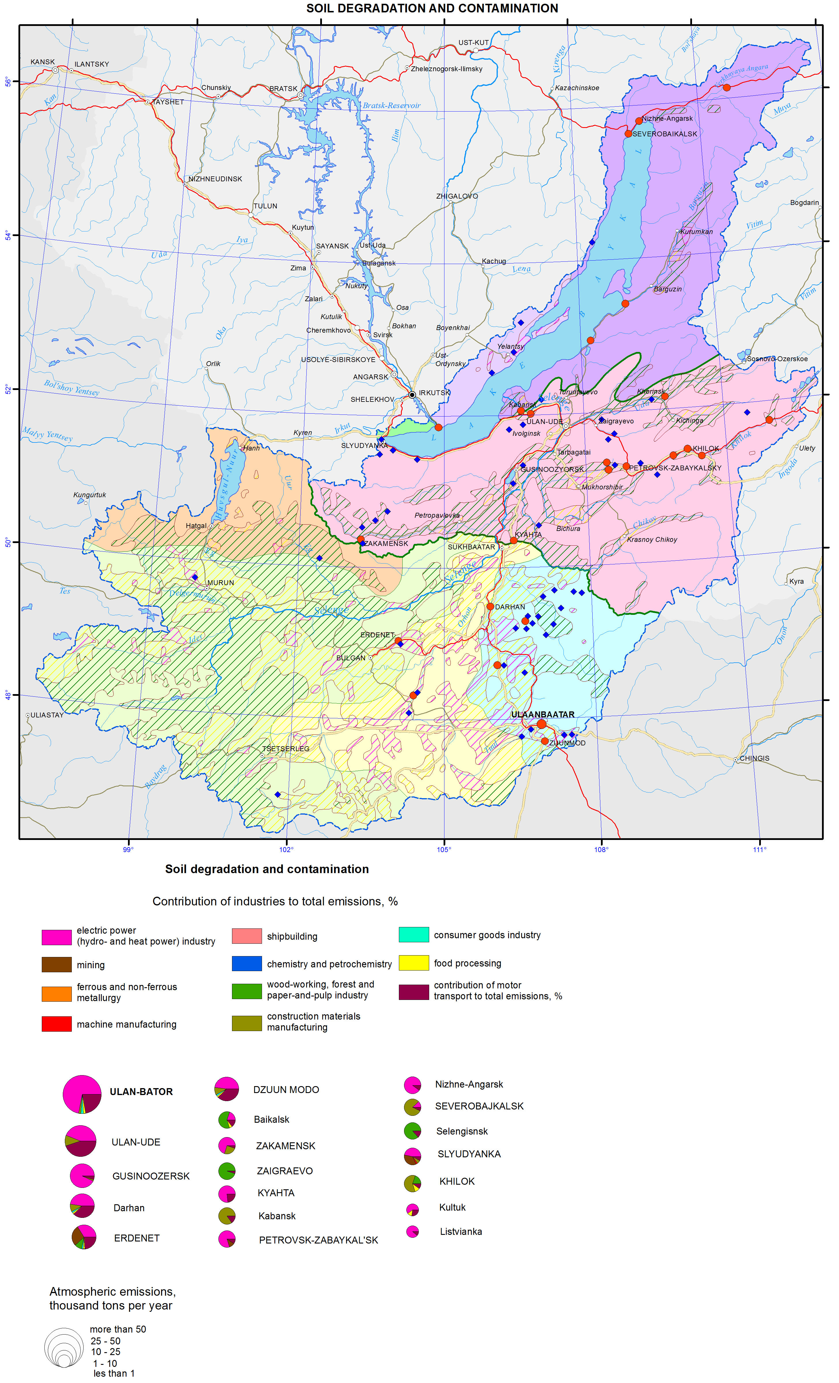 Soil degradation and contamination map — English